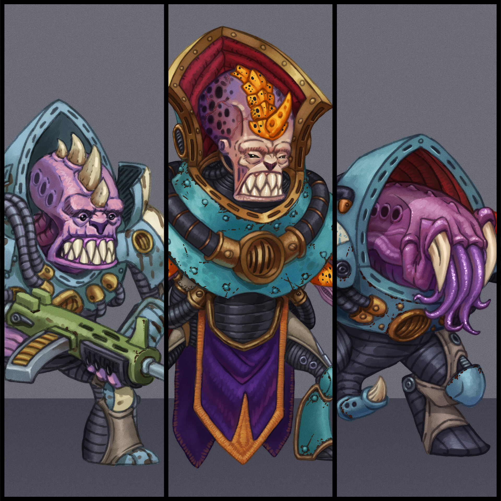 ArtStation - Half-Alien Cult Brood trio