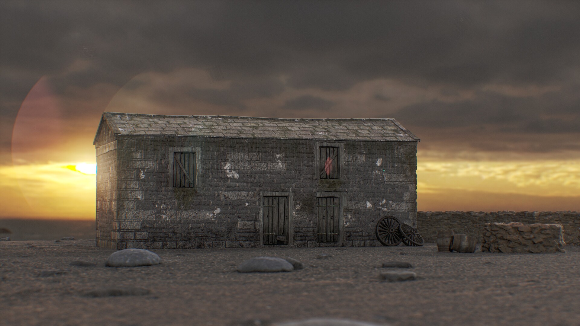 ArtStation - Old barn. My first 3d environment model, which helped me ...
