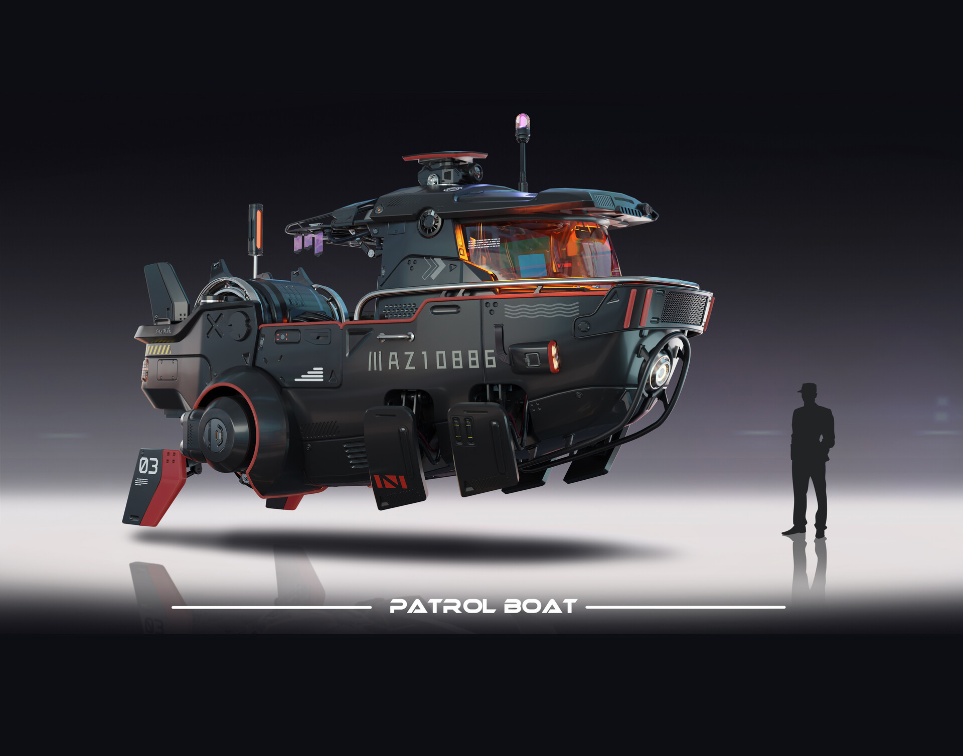 ArtStation - Cyberpunk patrol boat