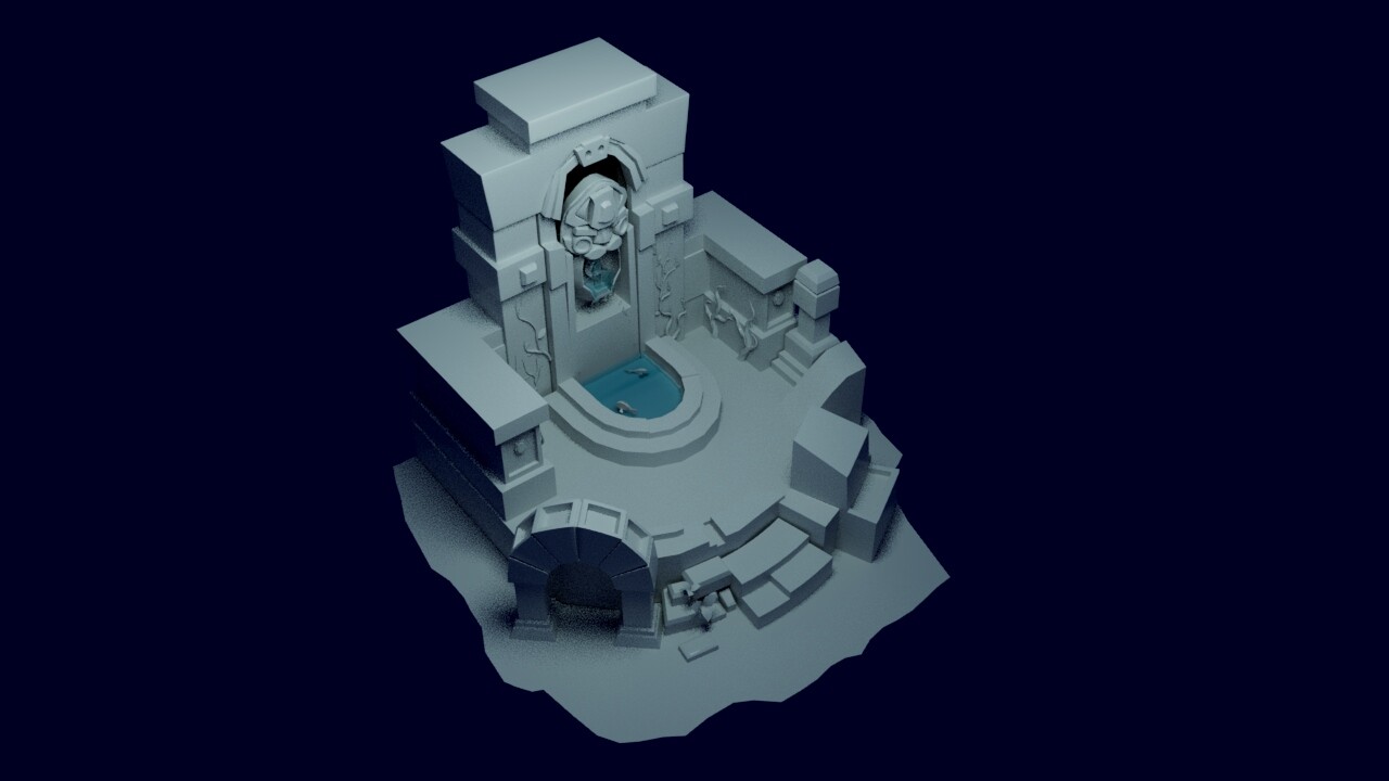 ArtStation - Aztec Fountain Maya Model with Bifrost Water