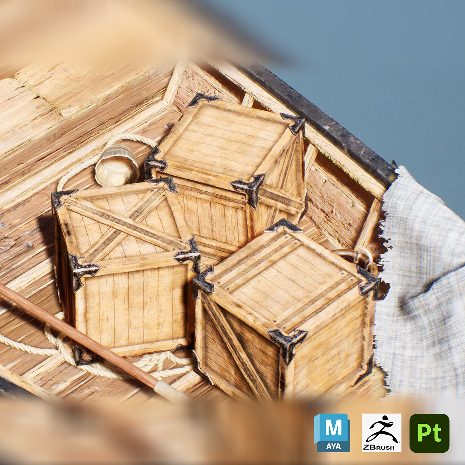 ArtStation - Multi Face Box - Medieval props