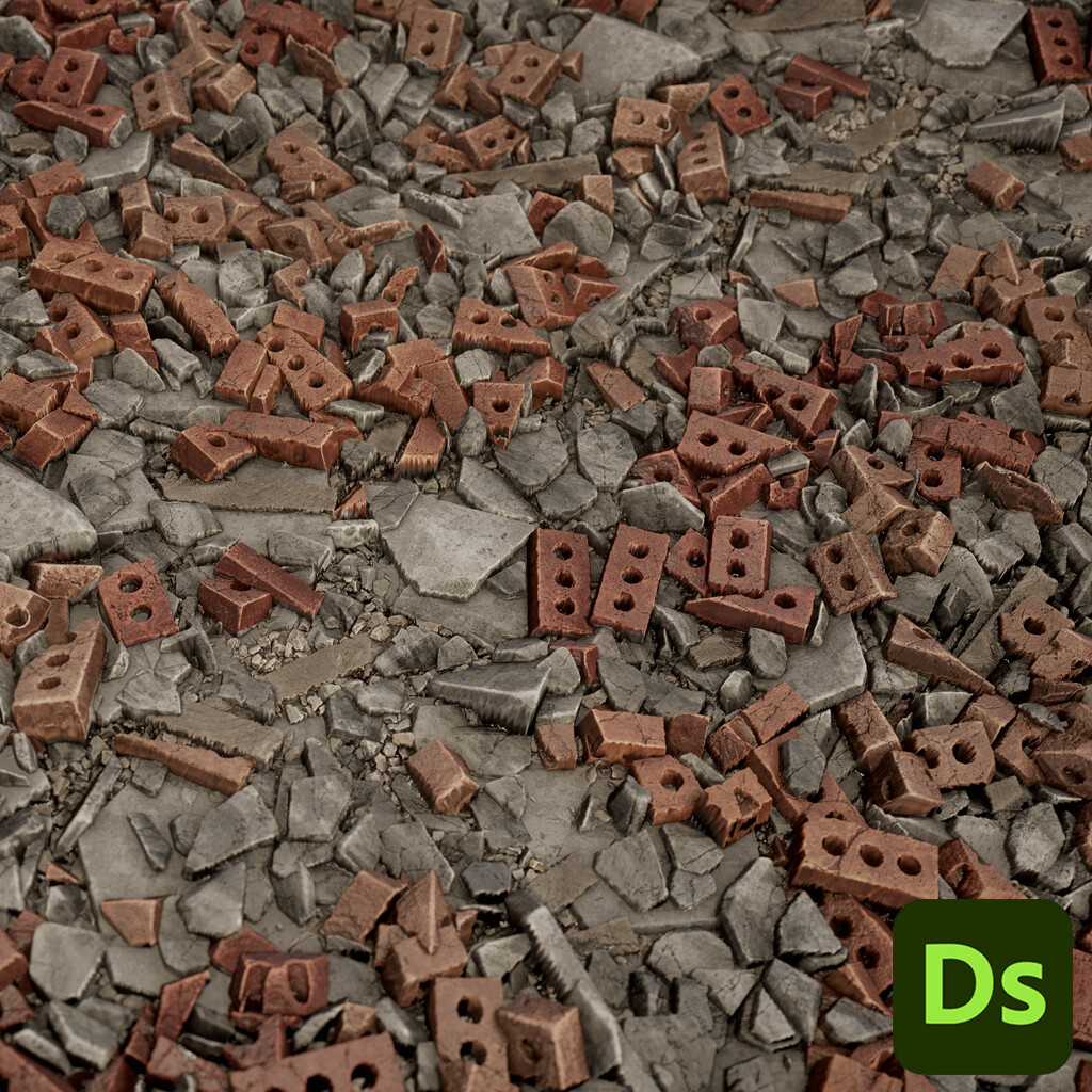 ArtStation - Substance Designer Brick rubble