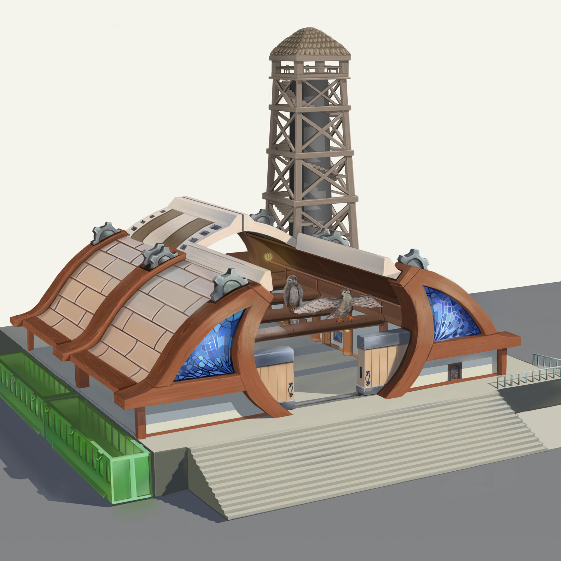 ArtStation - Falcon keepers | Building concept art