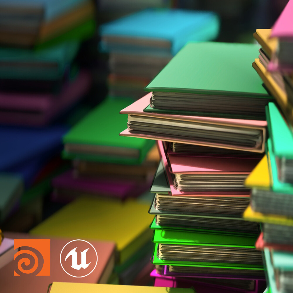 ArtStation - Procedural Stack of Books within Area Bounds | Houdini ...