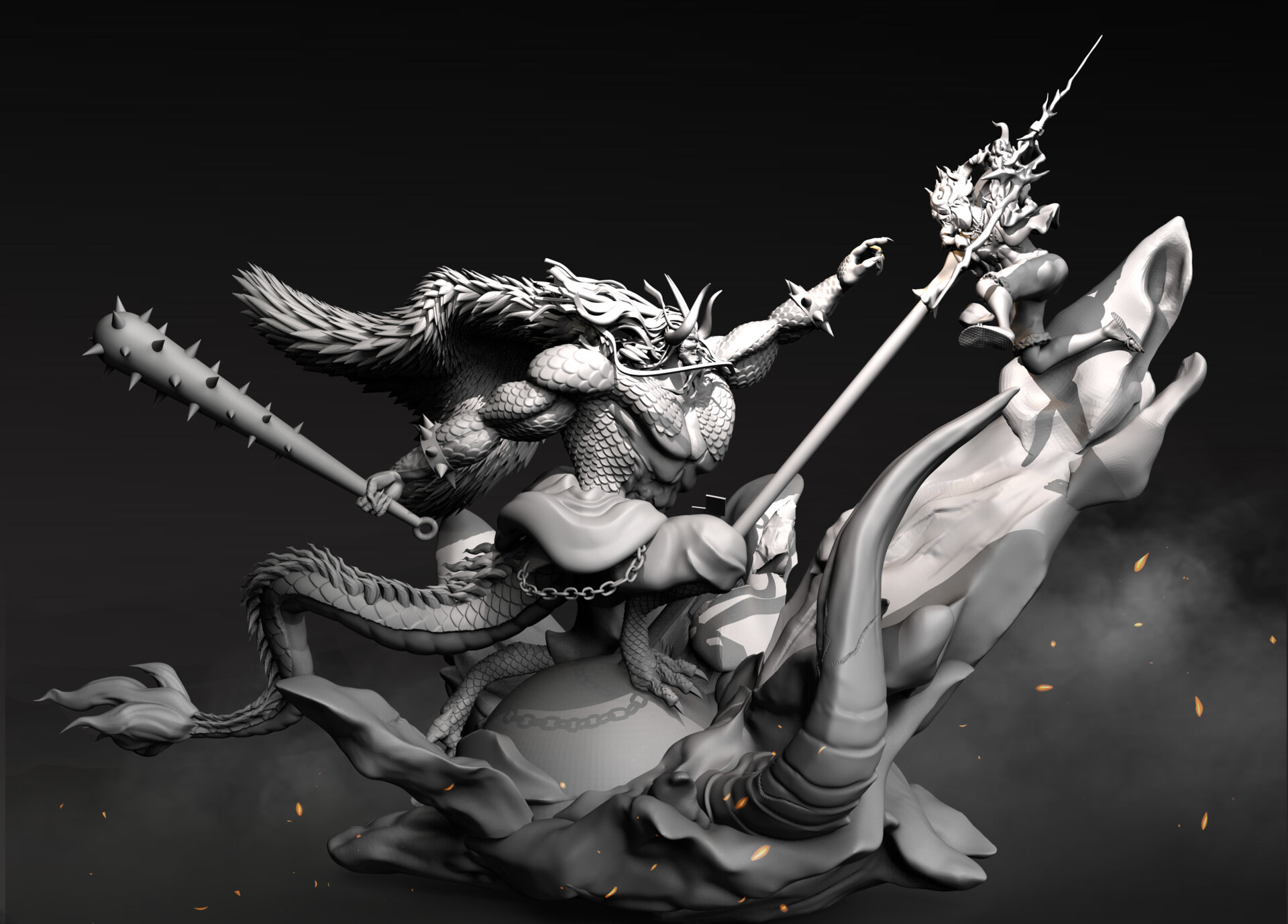 ArtStation - Kaido hybrid vs Luffy nika of onepiece 3dmodel