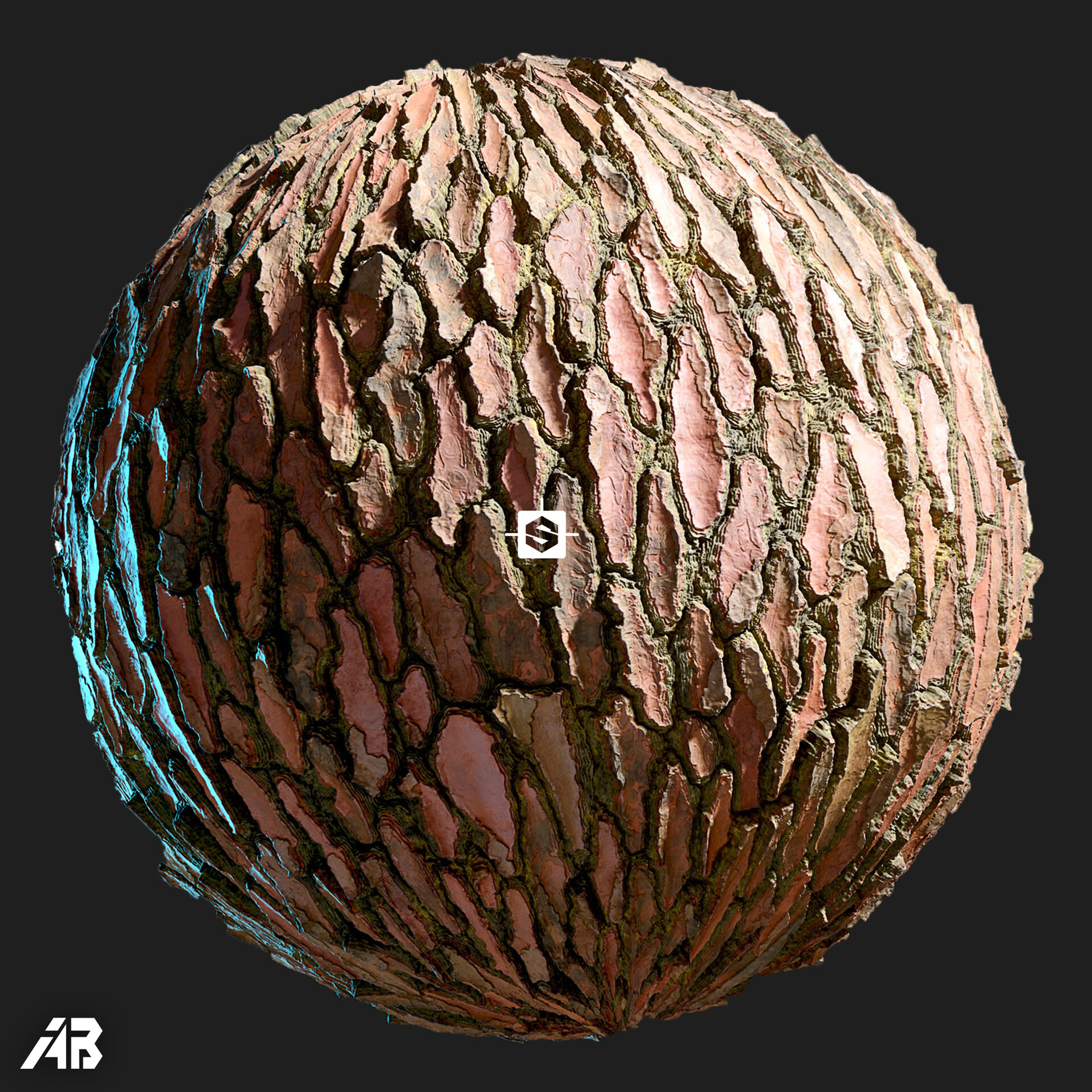 ArtStation - Pine Bark Material - 100% Substance Designer
