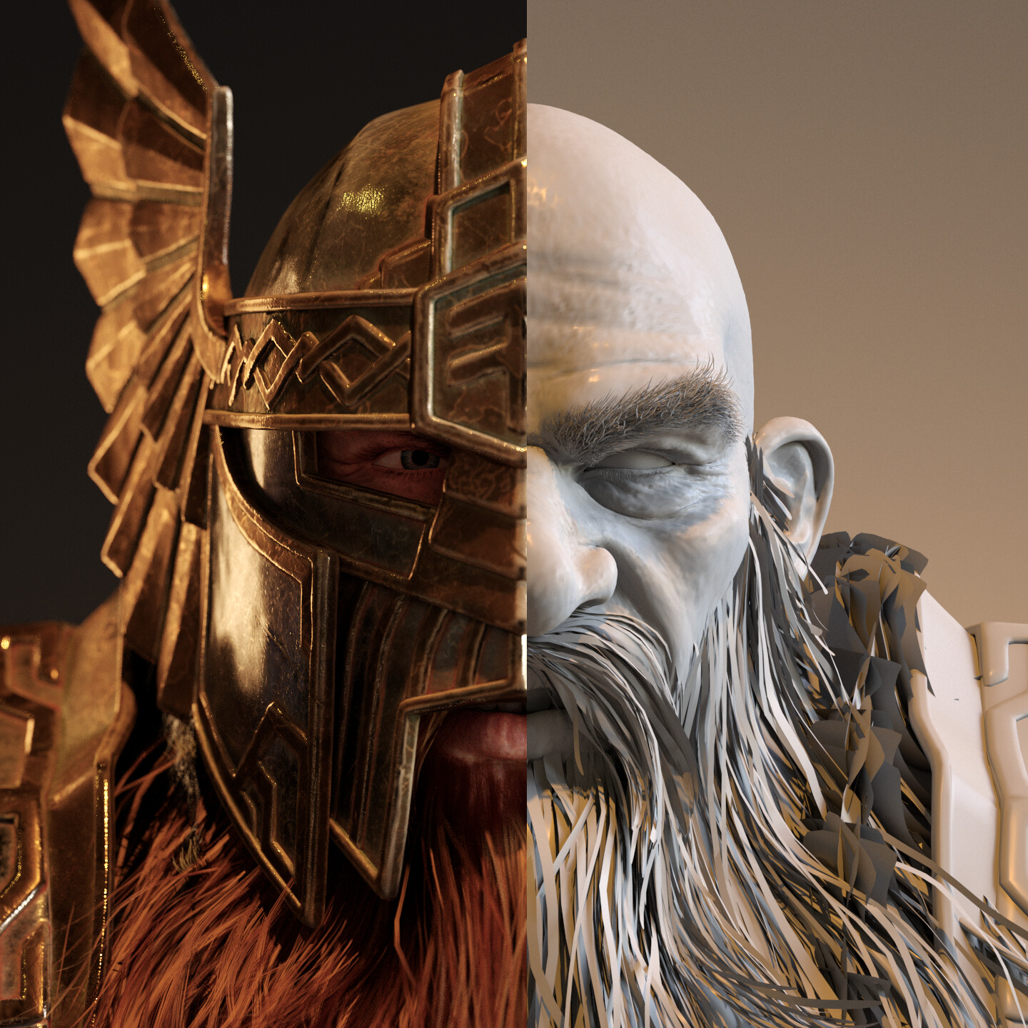 ArtStation - Paladin dwarf texturing process