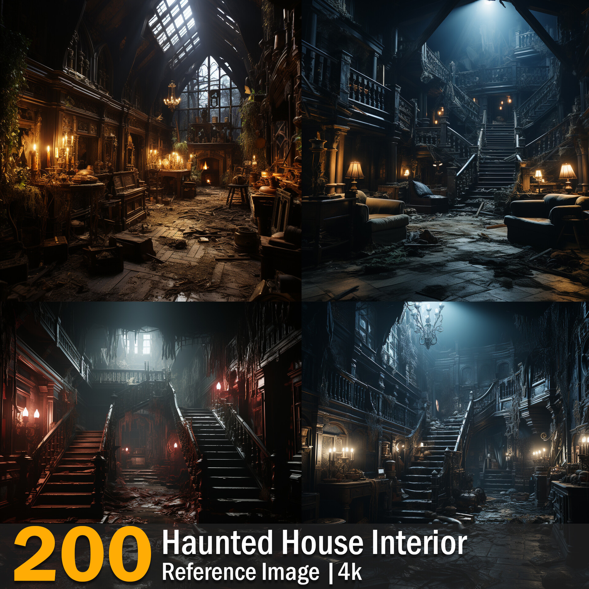 ArtStation - Haunted House Interior | Reference Images | 4K