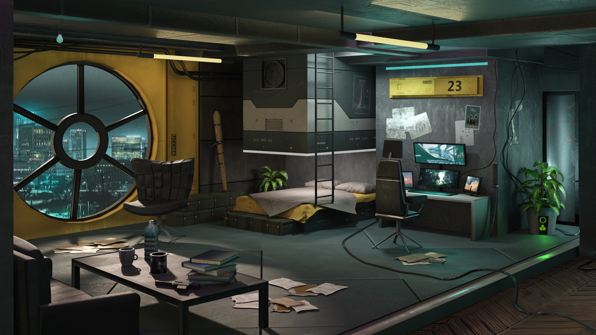 ArtStation - Cyberpunk Bedroom