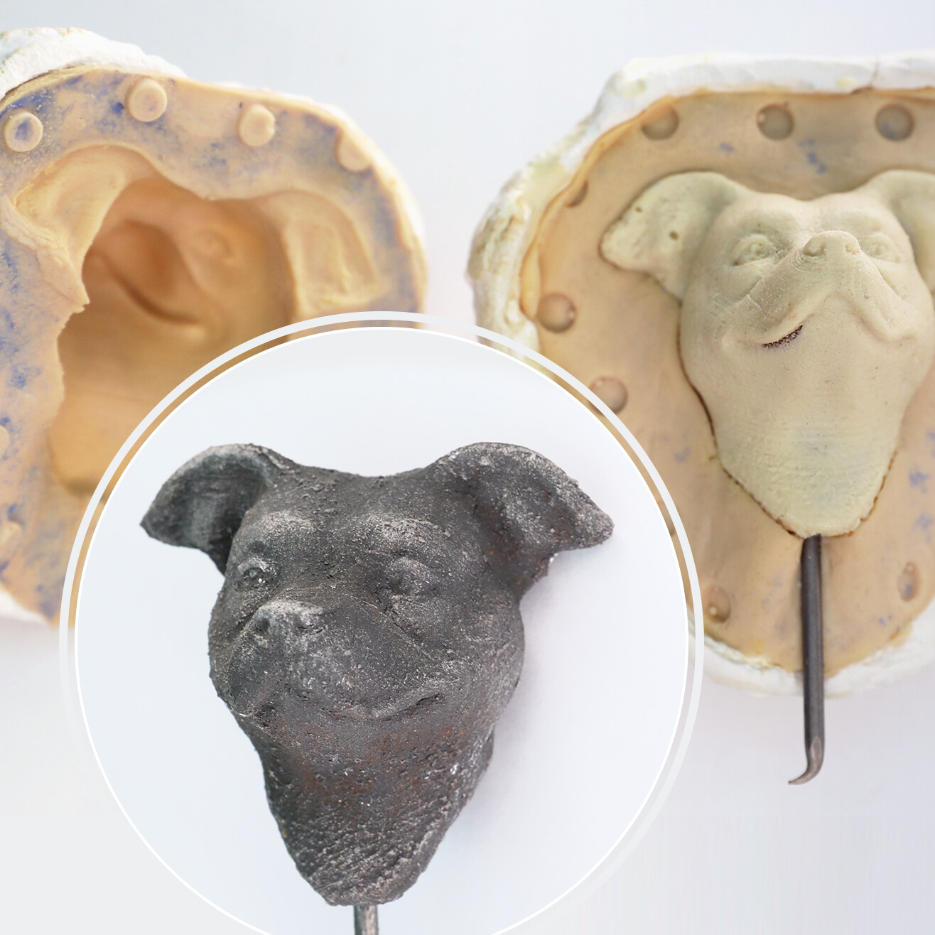 ArtStation - Digitally sculpted, printed, molded, and cast dog portrait ...