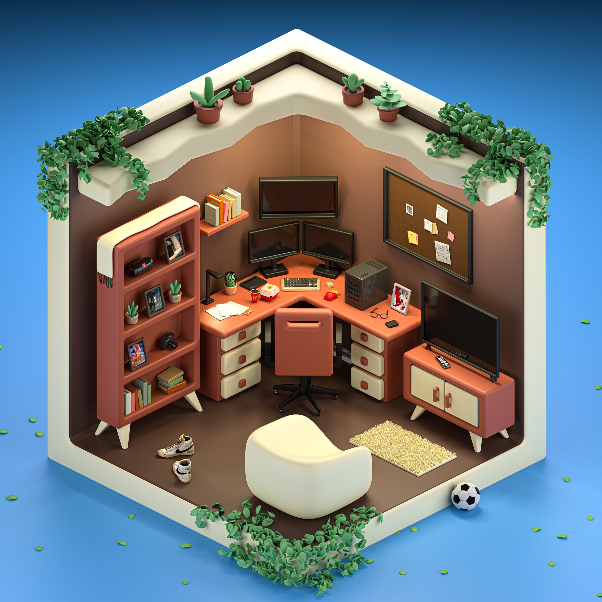 ArtStation - Isometric Bedroom #3
