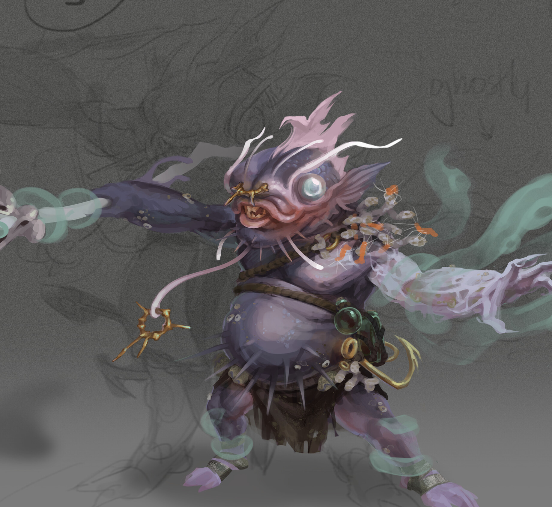 ArtStation - Kuo-Toa Spellcaster & Companion