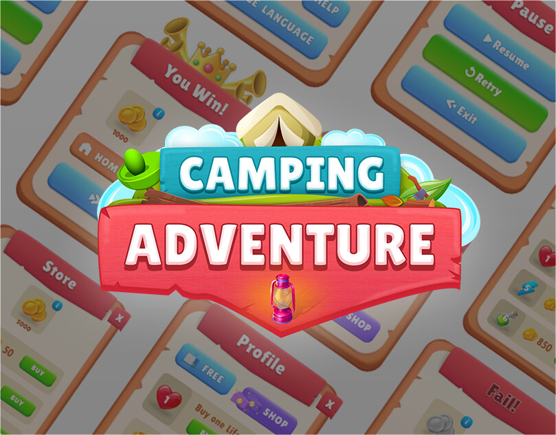 ArtStation - Kid's camping adventure game design: 2D game art