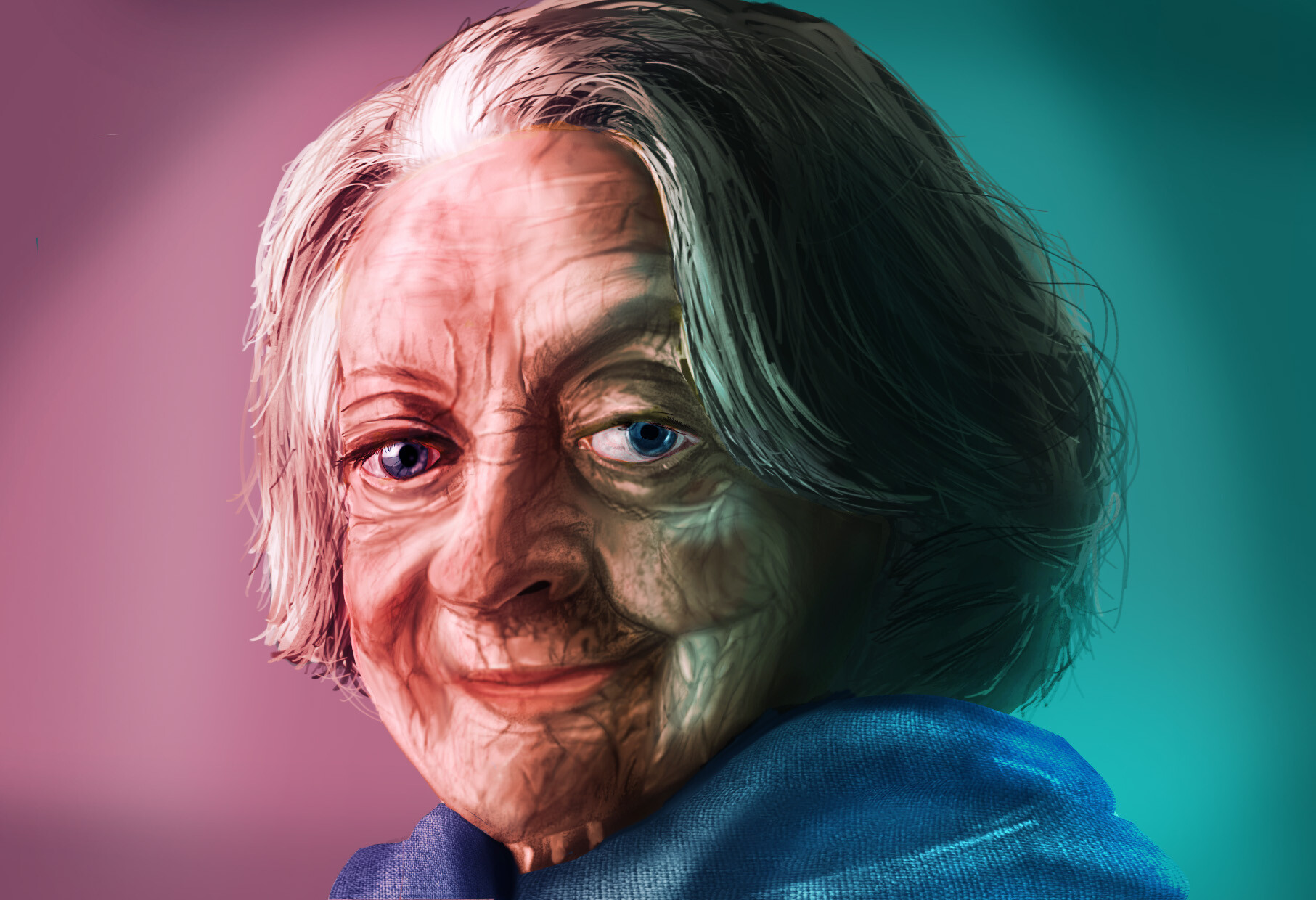 ArtStation - Photoshop Painting- Potrait of Bruno Mars and Dame Maggie.