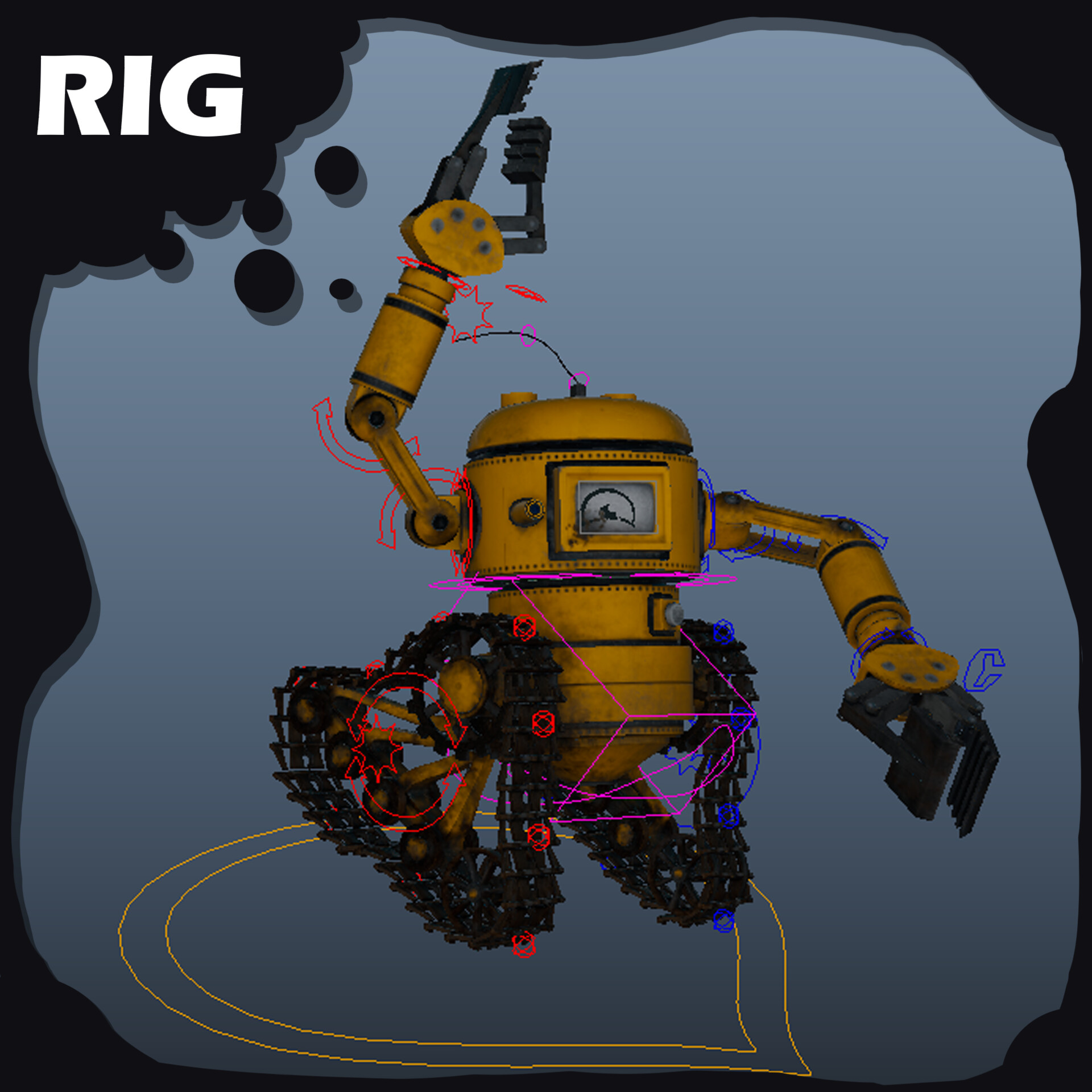 ArtStation - Dmitry Rybakov's Robot Assistant Rig Showcase