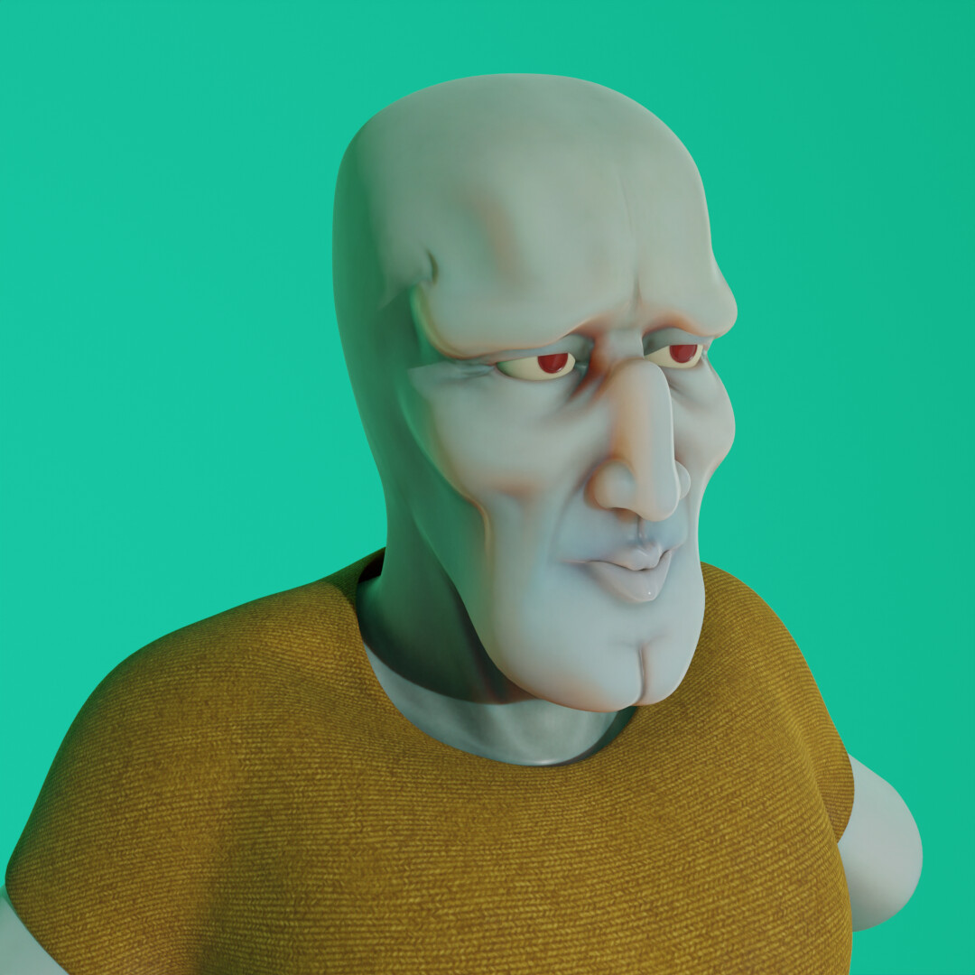 ArtStation - 3D Modeling: Handsome Squidward chest bust