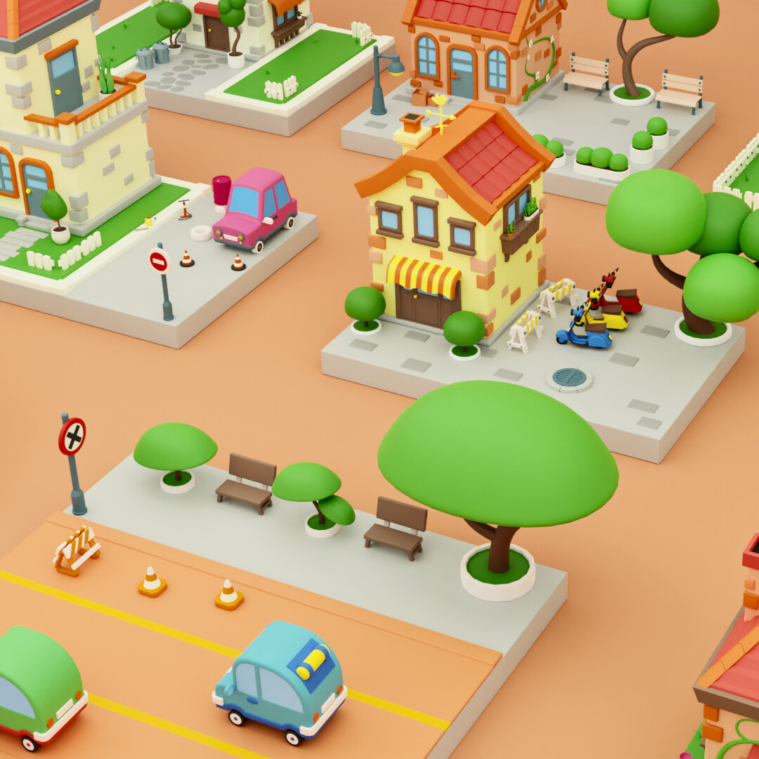 ArtStation - Cartoon Town Islands / Exteriors