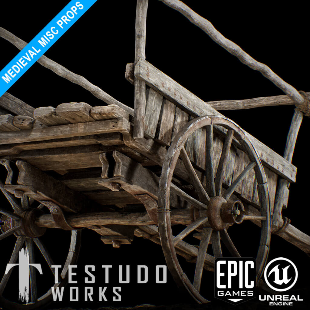 Testudo Works - Medieval Misc Props Pack - Wooden Cart 02