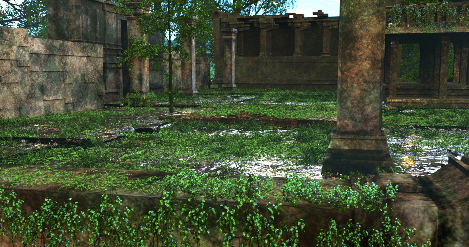 ArtStation - Mysterious Hill Top Temple environment 3D DMP Concept