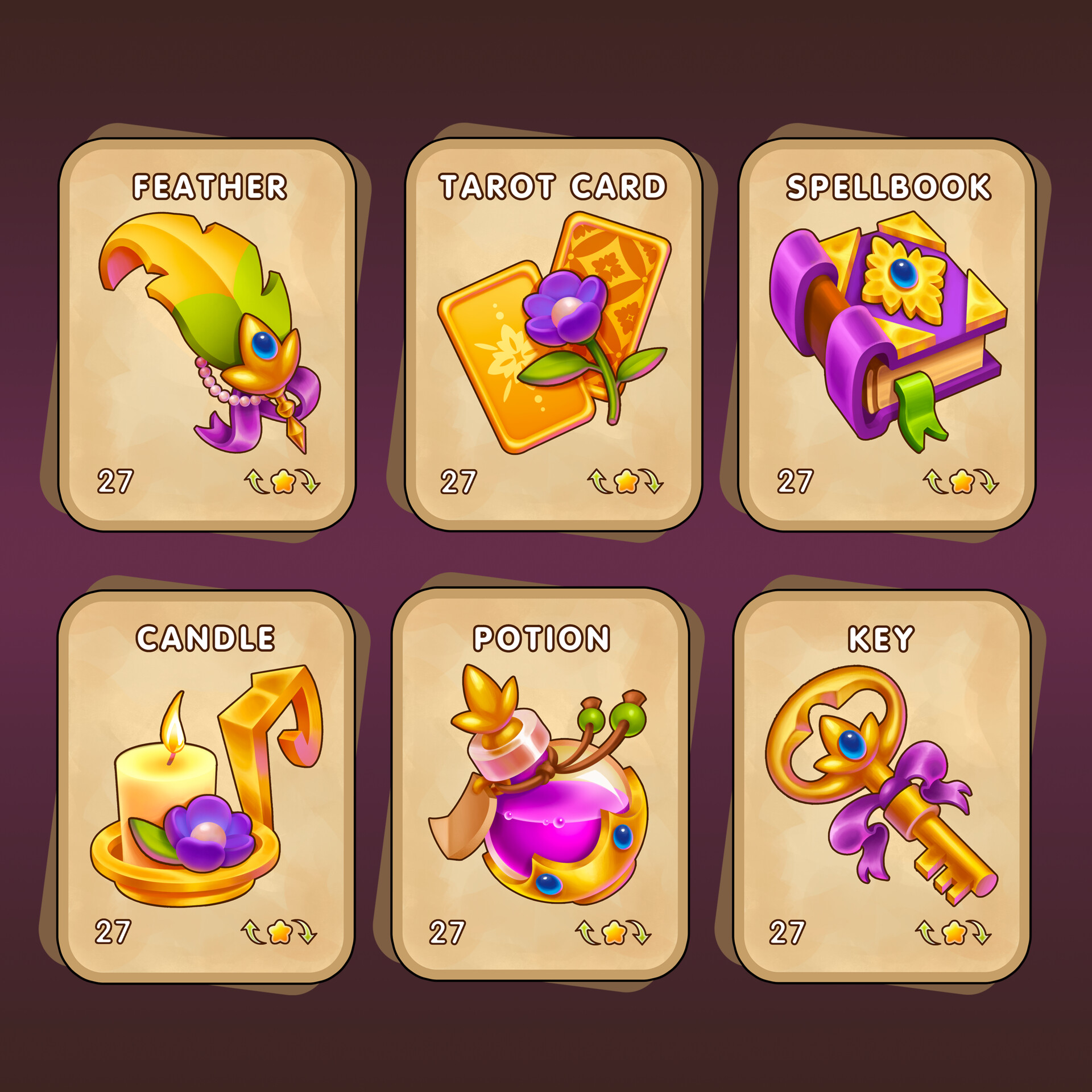 ArtStation - Icons for Casual Game | Inherited Curses