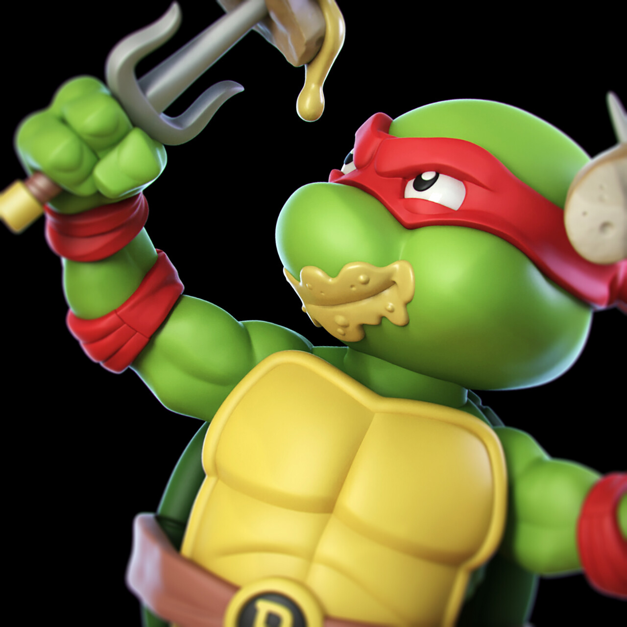 ArtStation - TMNT Raph - Pizza Party Q-Fig