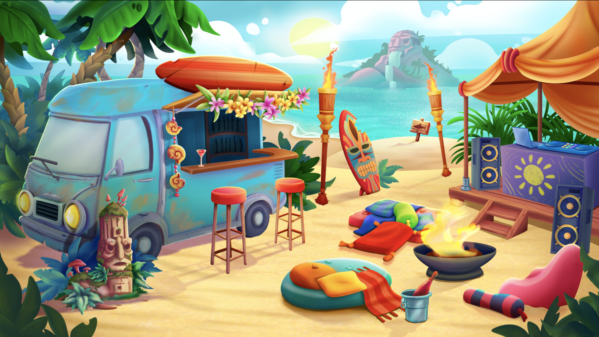 ArtStation - Beach Bar Background