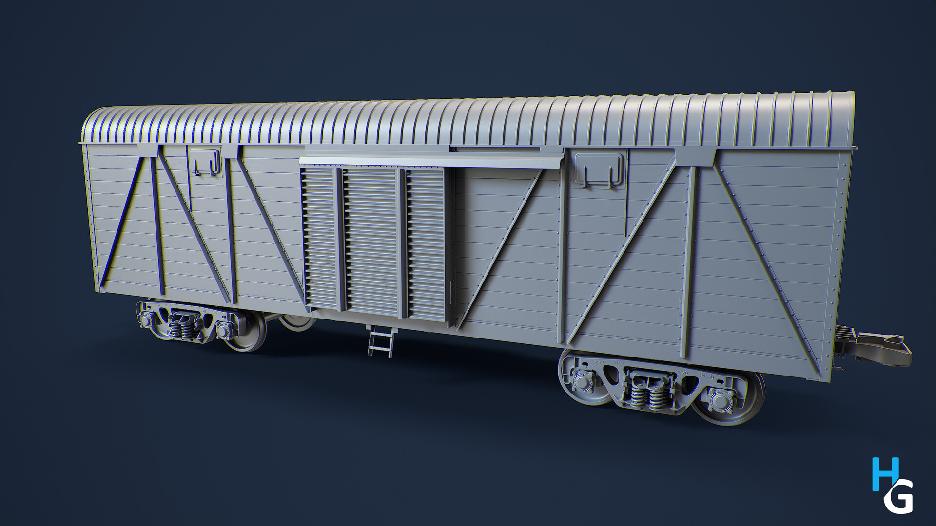 ArtStation - Railroad boxcar High Poly