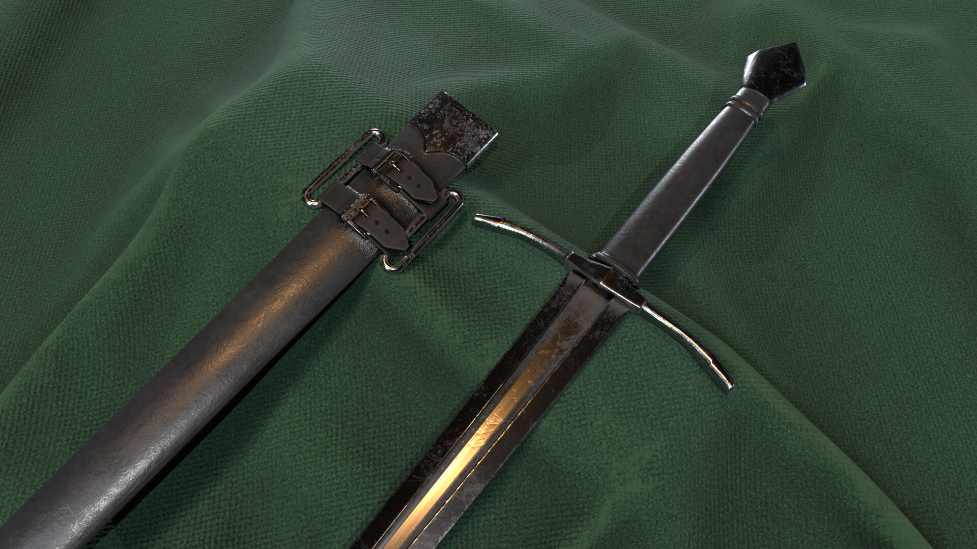 ArtStation - Half-handed sword (bastard)