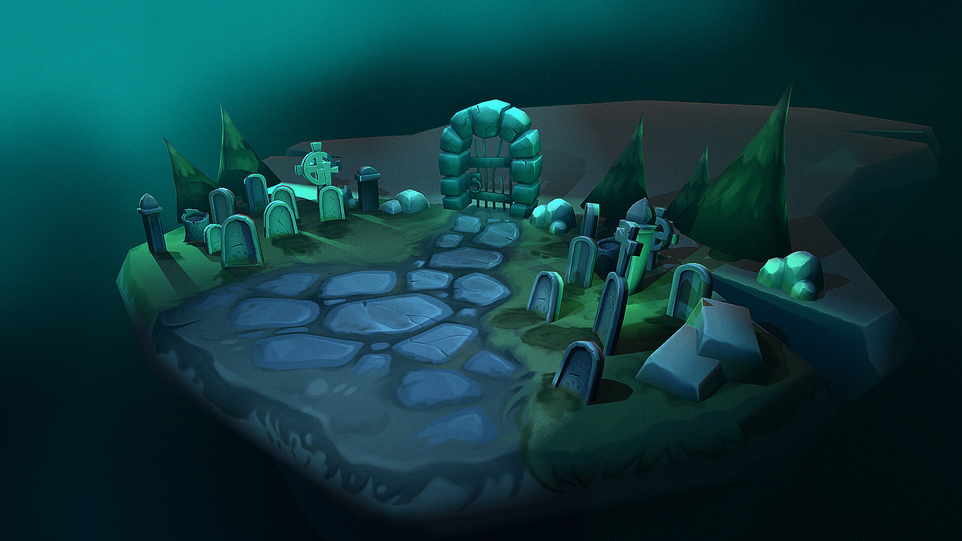ArtStation - Graveyard - Handpaint textures (WIP)