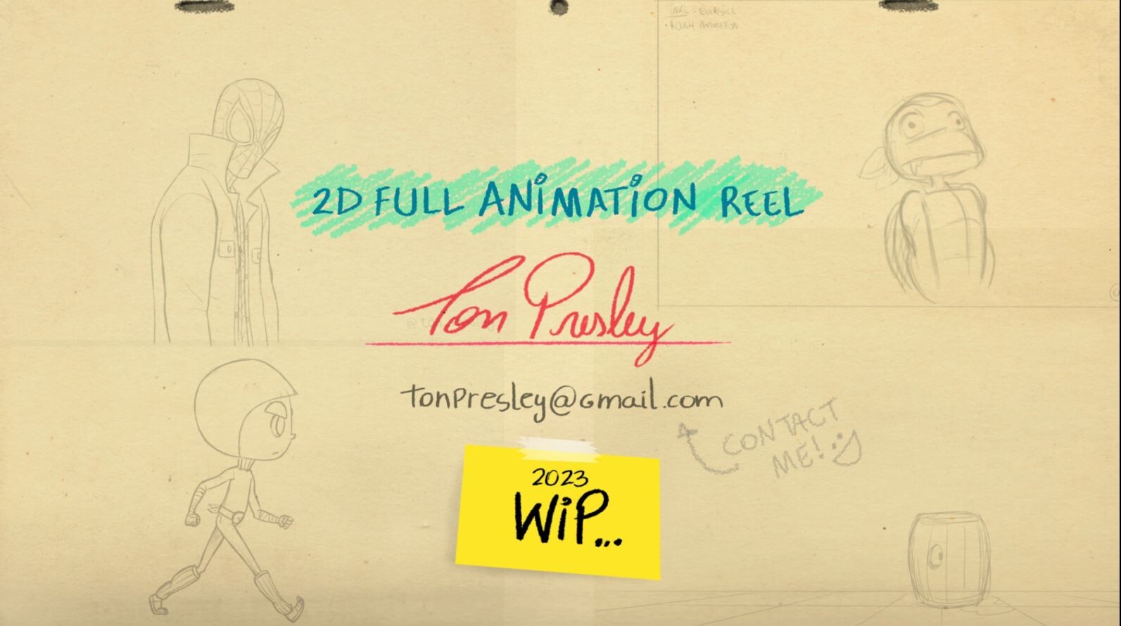 ArtStation - 2D Animation Reel 2023 - WIP - By Ton Presley