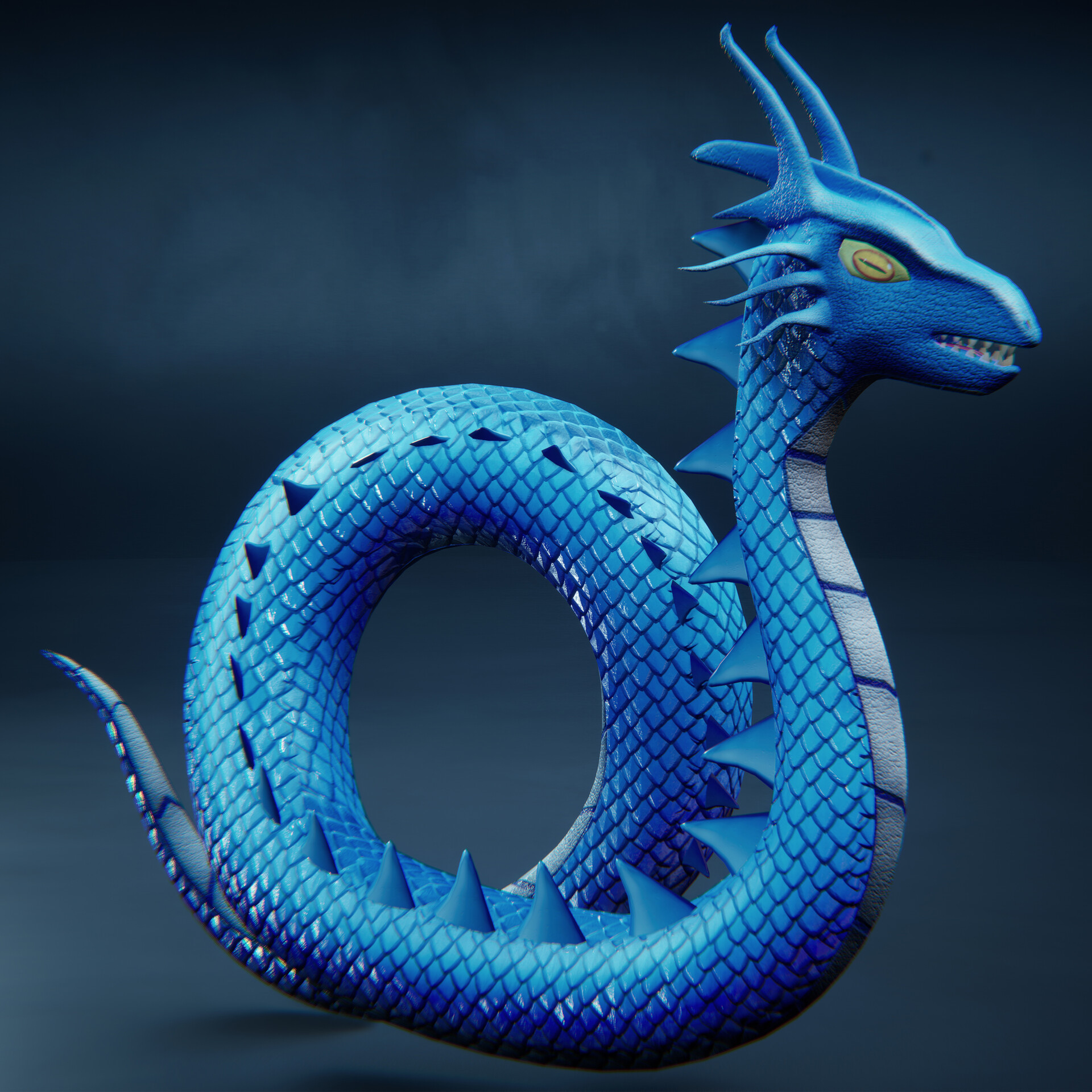 ArtStation - Stylized Blue Dragon