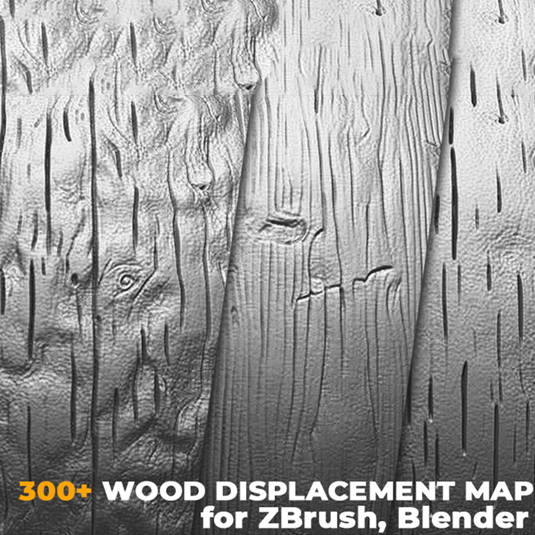 ArtStation - 300+ Wood Displacement Map (Alphas) for ZBrush, Blender vol.11