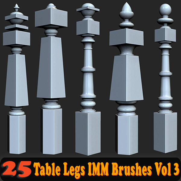 ArtStation - 25 Table Legs IMM Brushes Vol 3