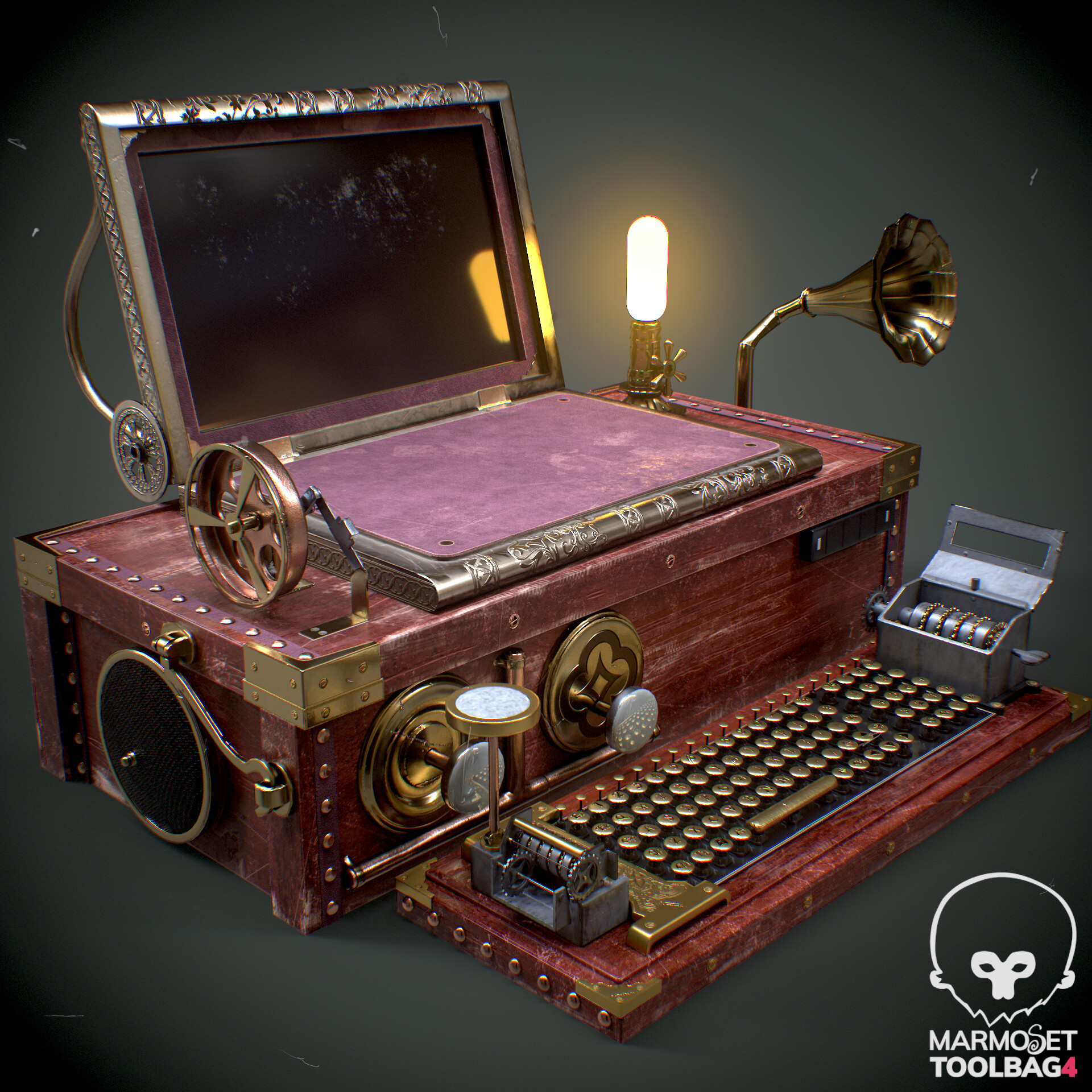 ArtStation - Steampunk Laptop; Hero Prop