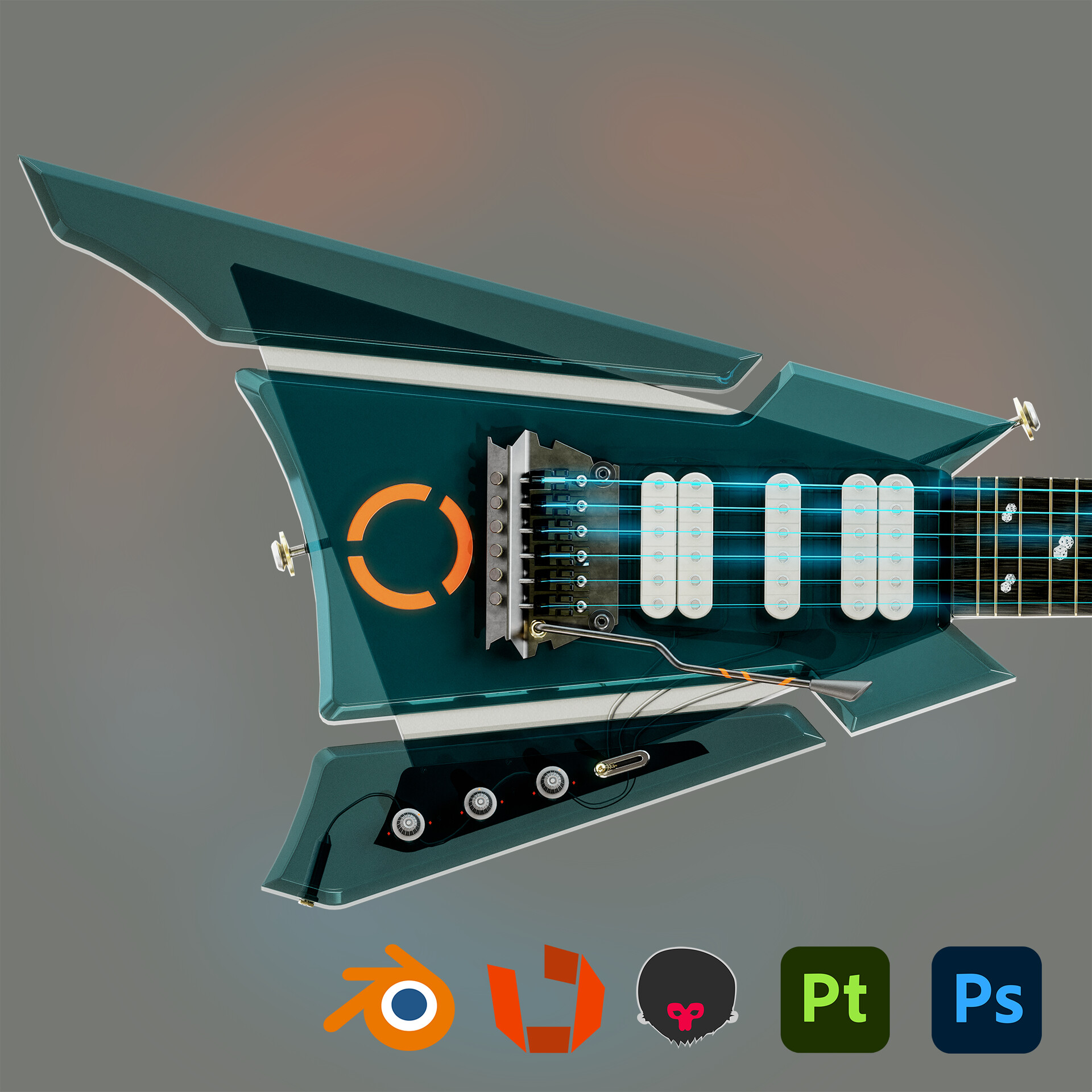 ArtStation - Stylized glass solo guitar