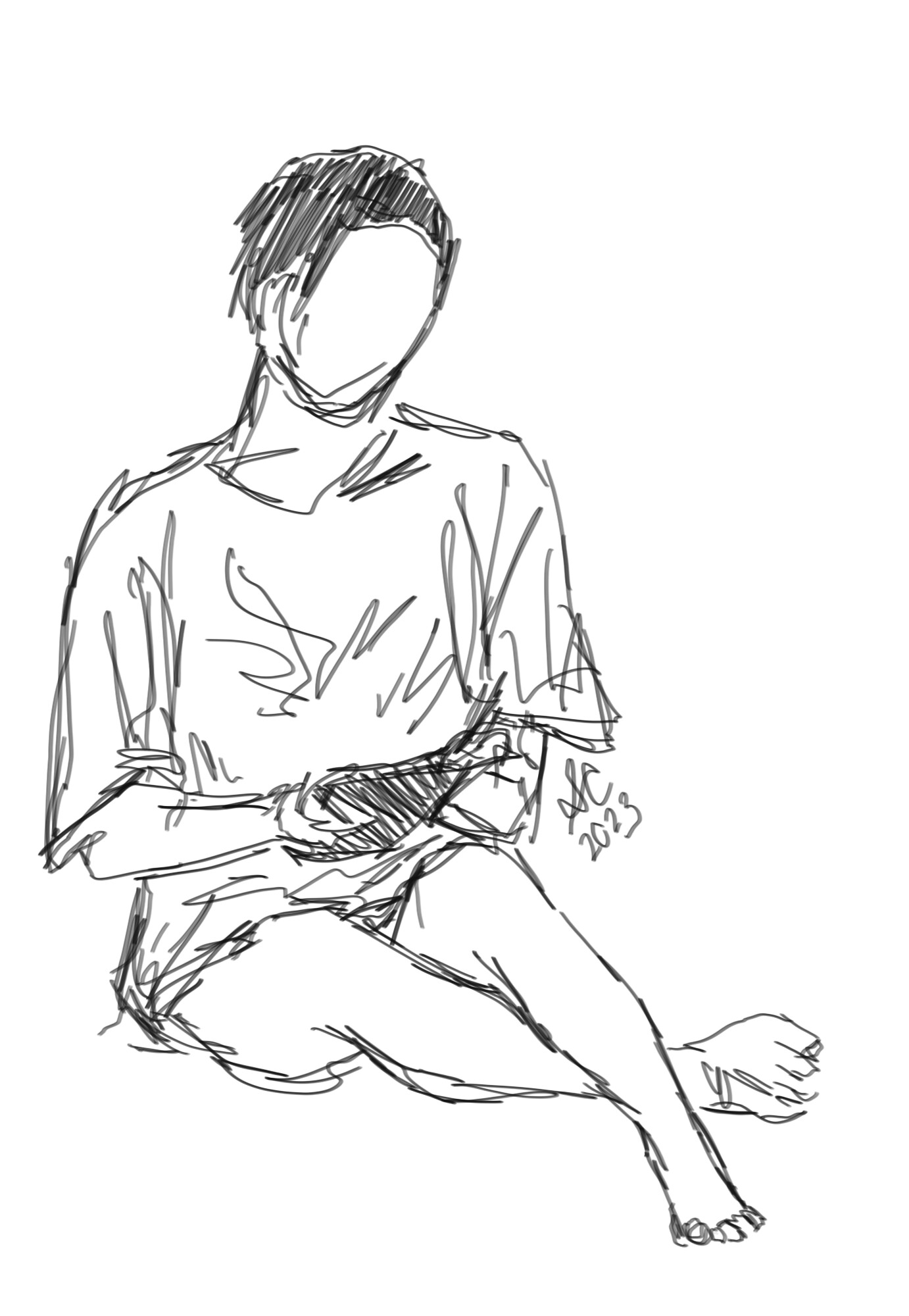 ArtStation - seated figure sketches 1