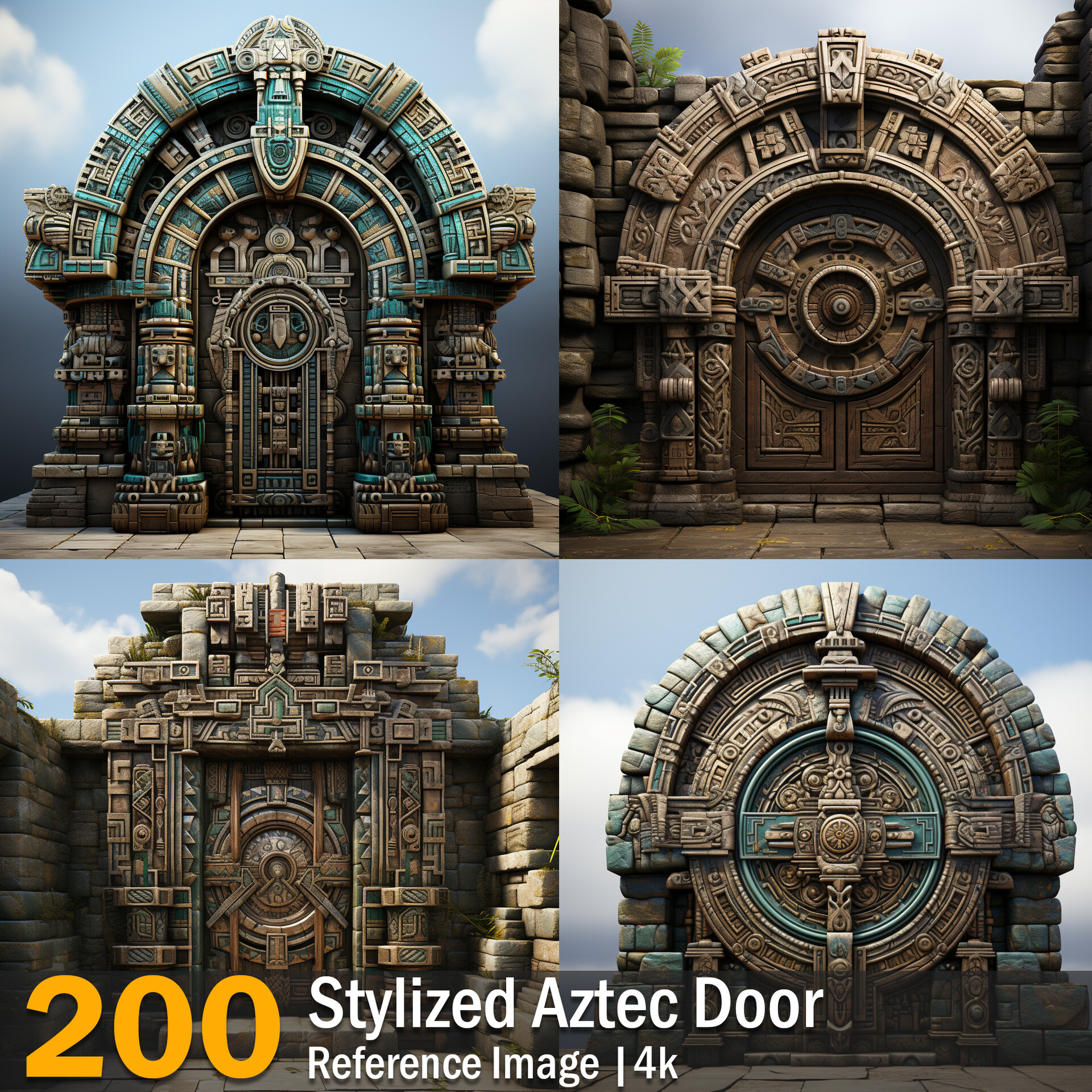 ArtStation - Stylized Aztec Door | Reference Images | 4K