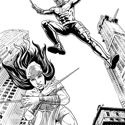 ArtStation - Daredevil and Elektra redux