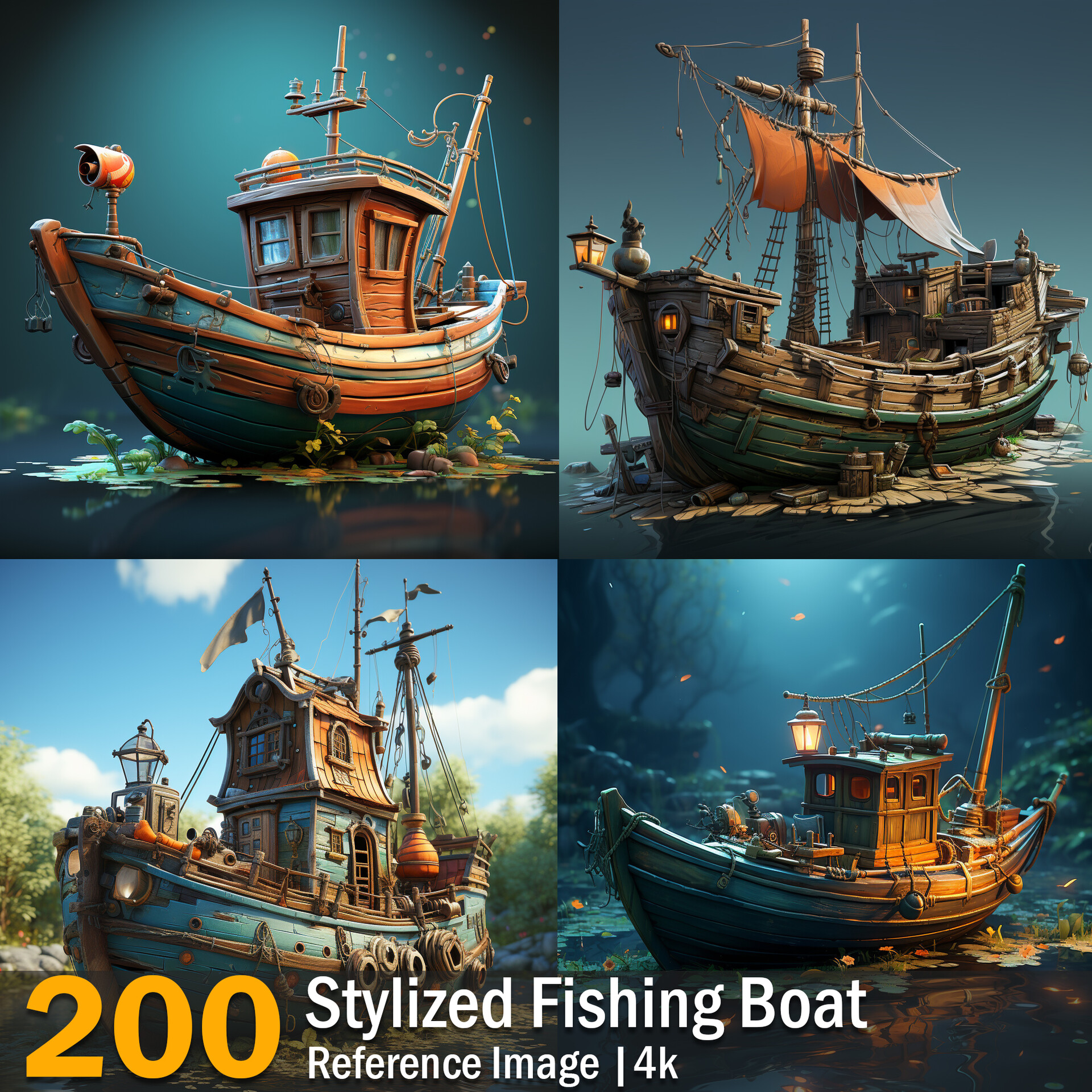 ArtStation - Stylized Fishing Boat | Reference Images | 4K