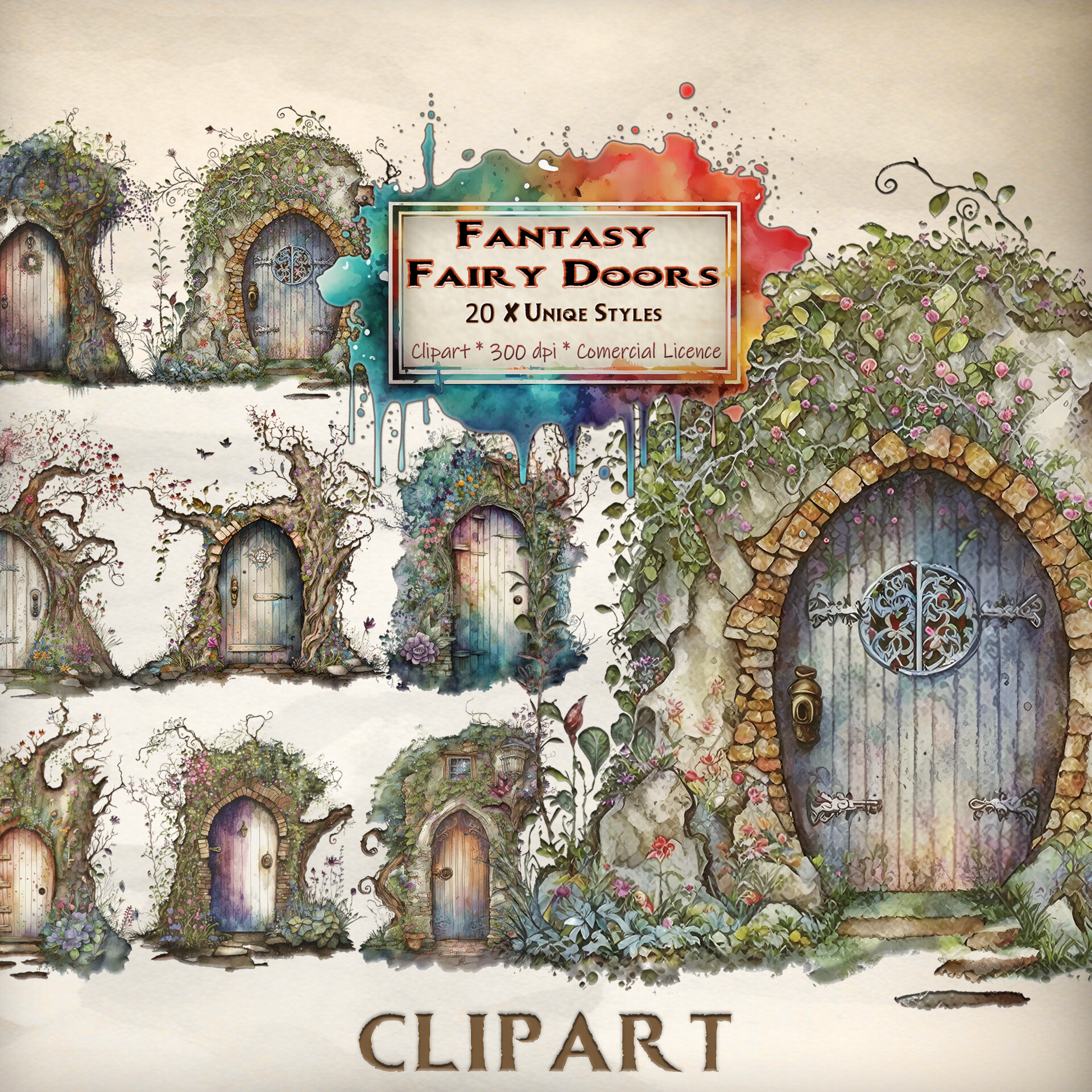 Just Picture This - Fantasy Fairy Doors Clipart