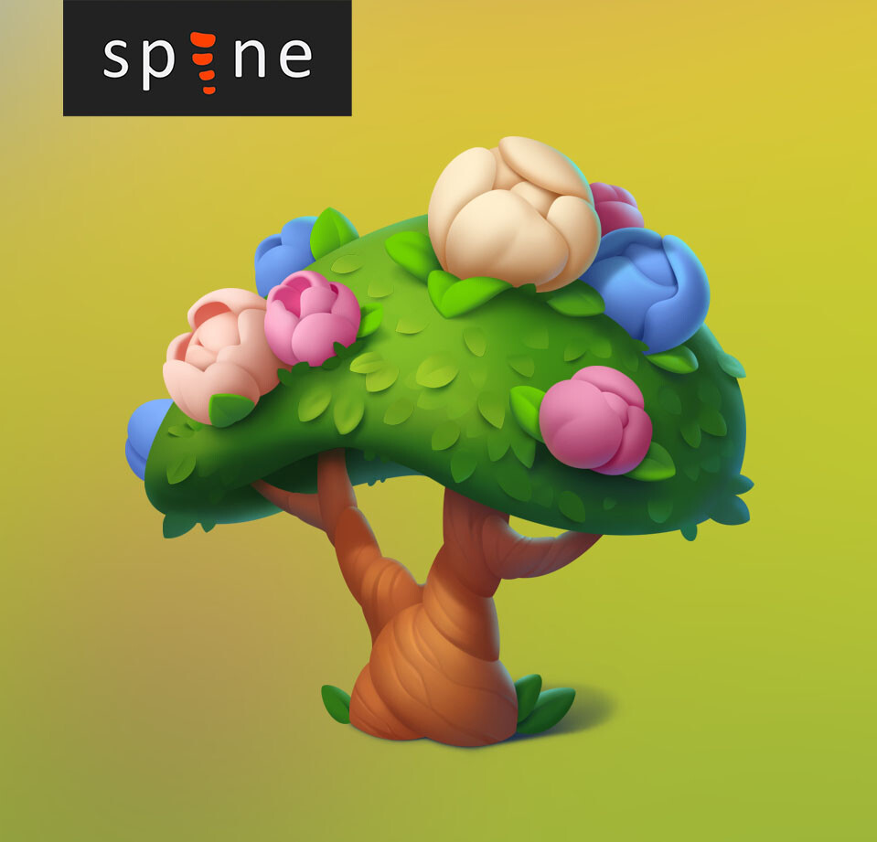 ArtStation - Spring Tree Spine 2d animation