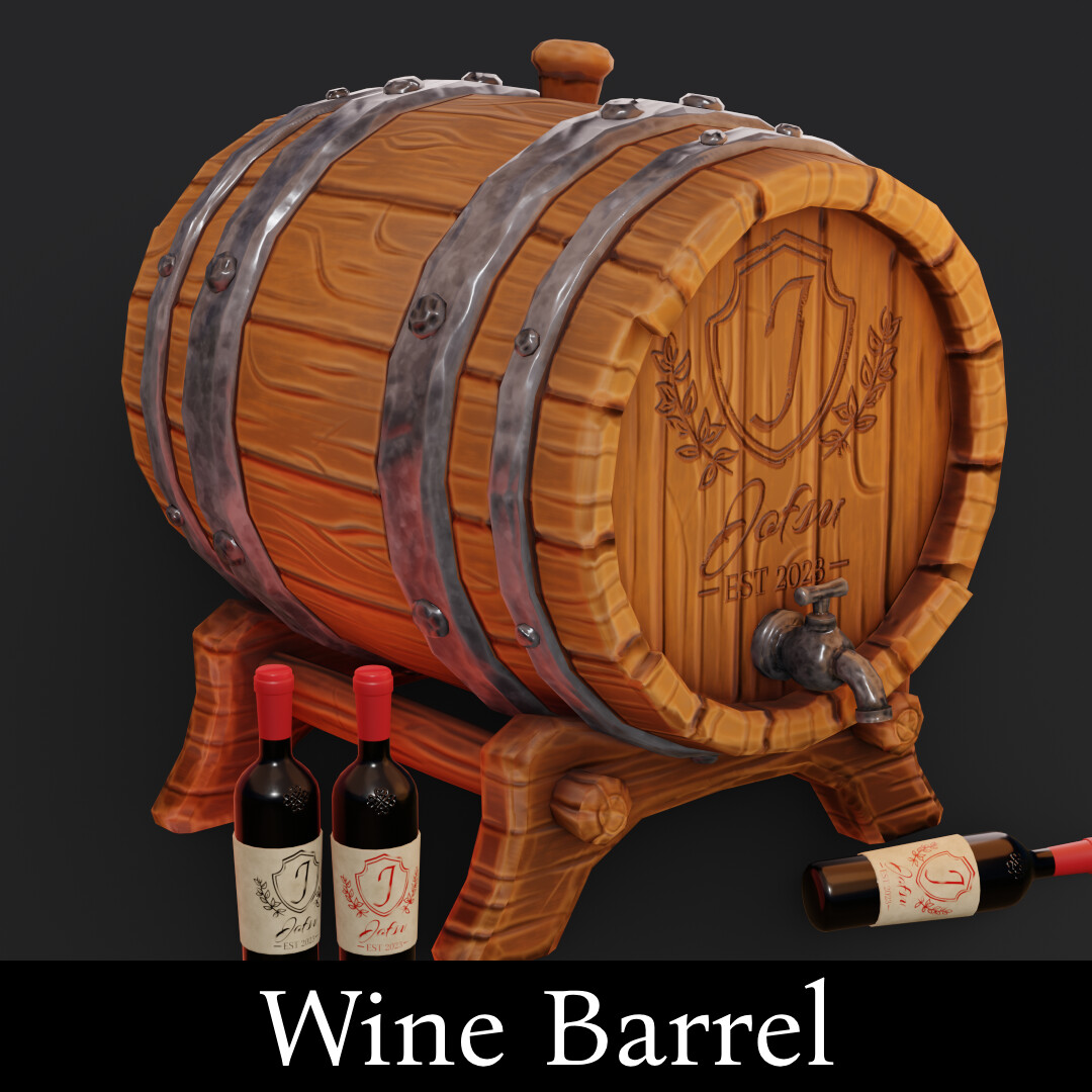 ArtStation - Stylized Wine Barrel