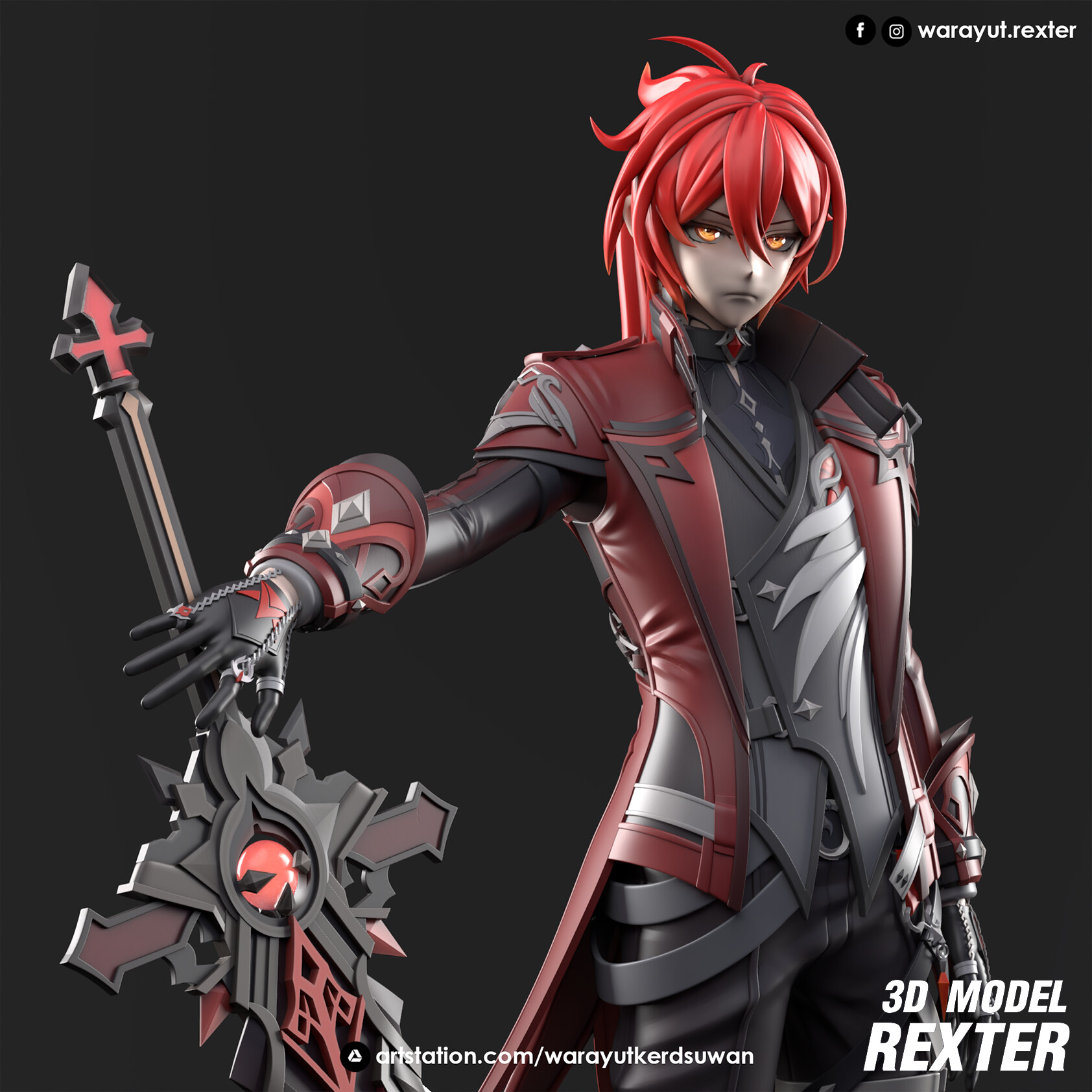 ArtStation - Diluc (Red Dead of Night) : Figure Fanart