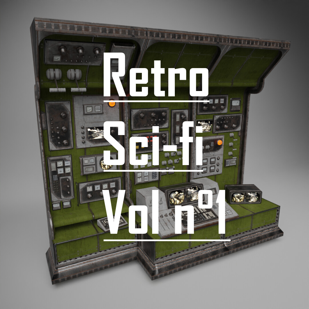 ArtStation - Retro Control Room | Retro Sci-fi Asset Pack