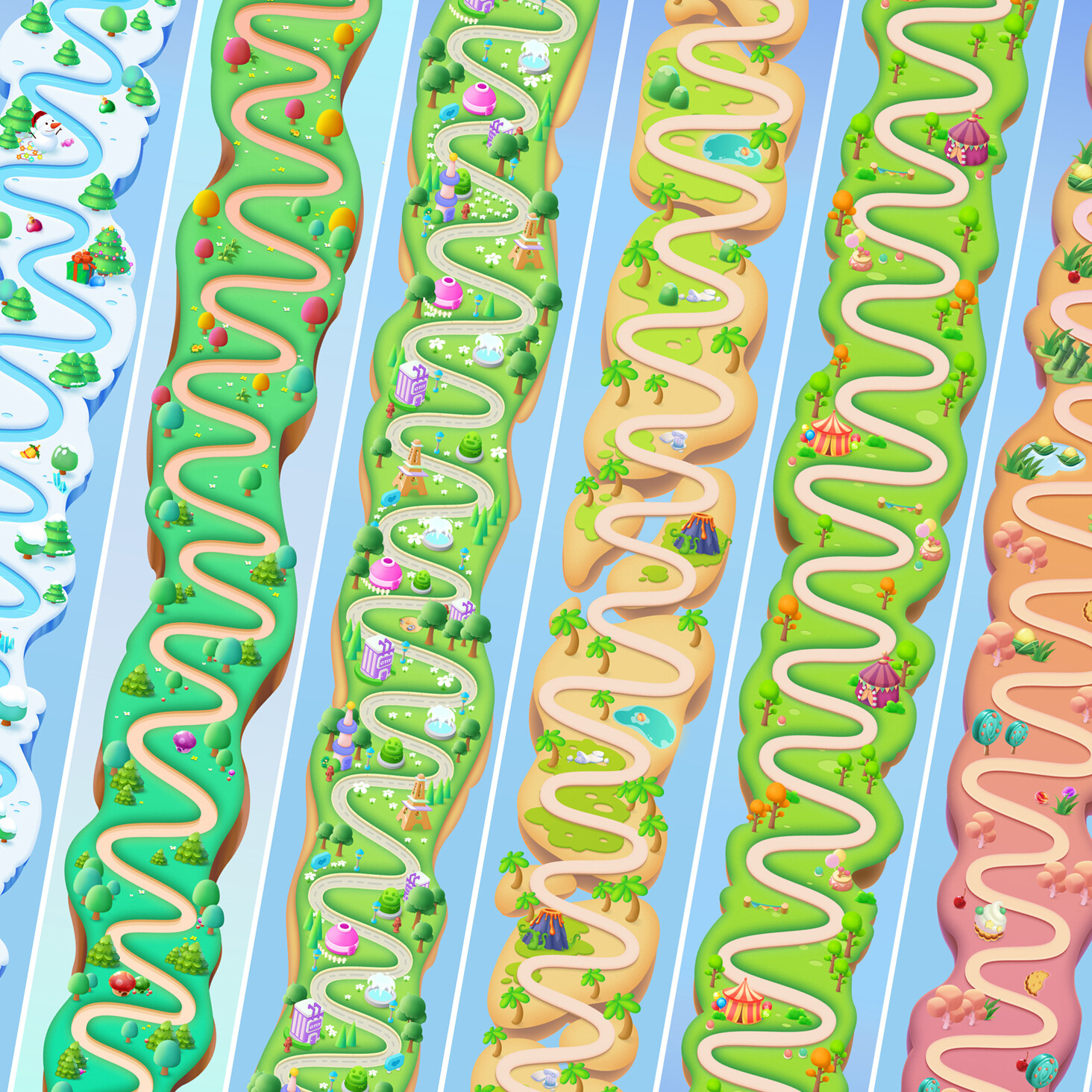 ArtStation - Match 3 game map