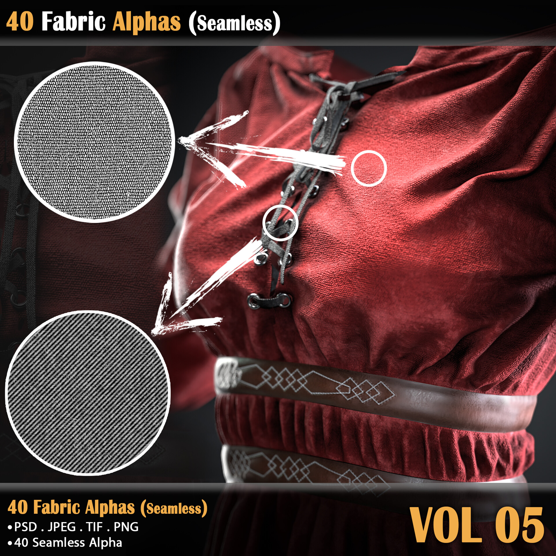 ArtStation - 40 Fabric Alphas (seamless) - VOL 05