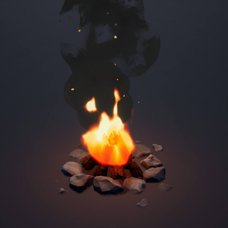 ArtStation - VFX - Stylized Campfire