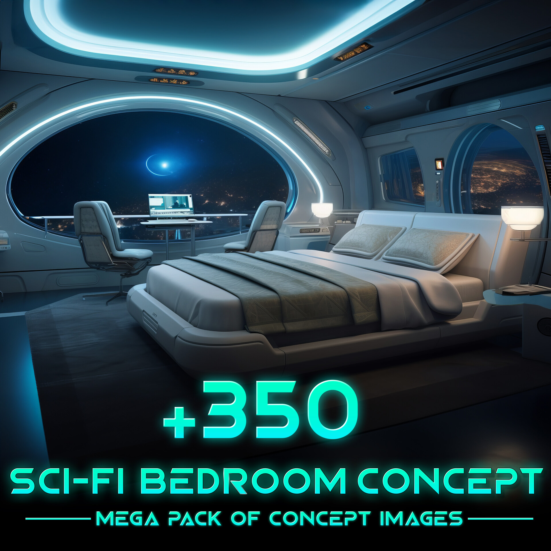 Futures Station - Sci-Fi Bedroom Pack|Spaceship Bedroom |4k Concepts ...