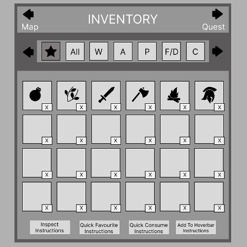 ArtStation - Figma Inventory Wireframe & User Flow Study