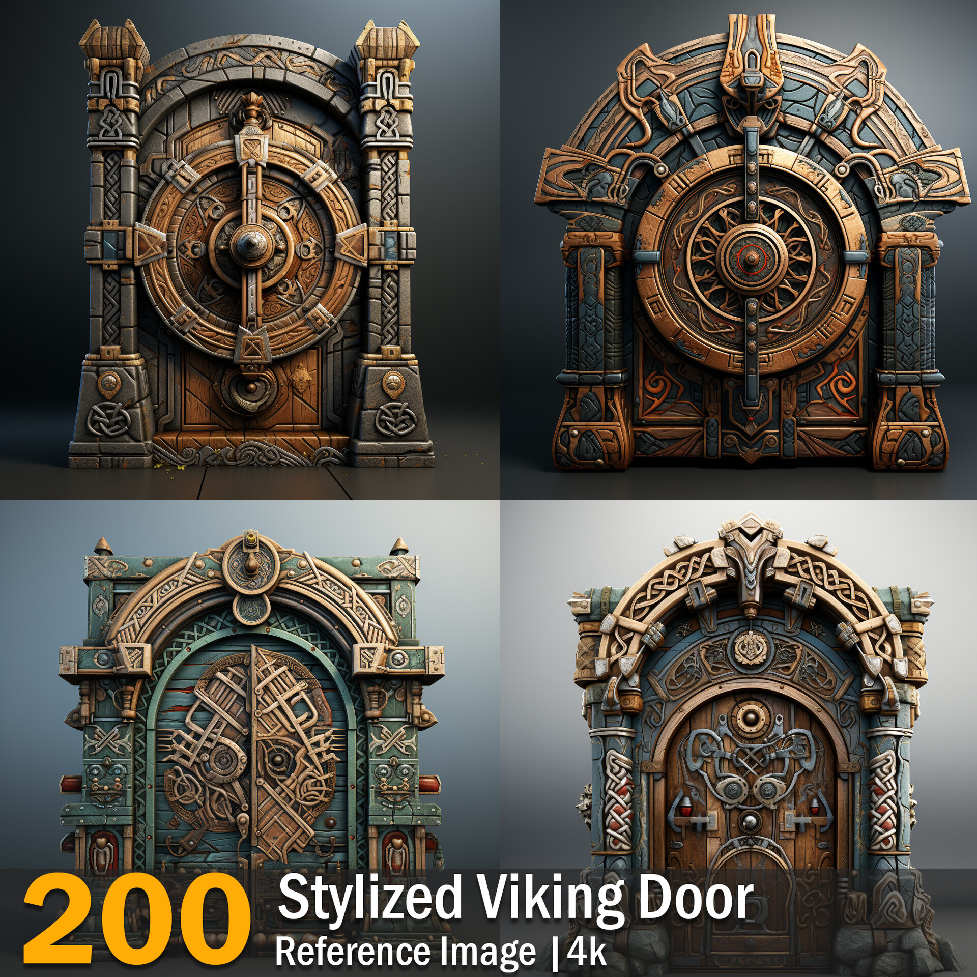 ArtStation - Stylized Viking Door | Reference Images | 4K